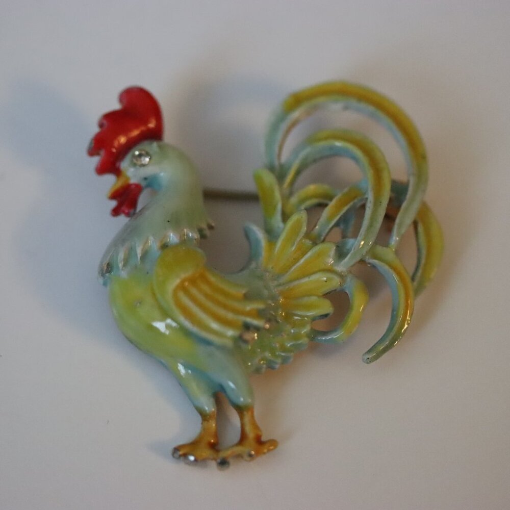 Vintage Signed Original By Robert Rooster Chicken Bro… - Gem